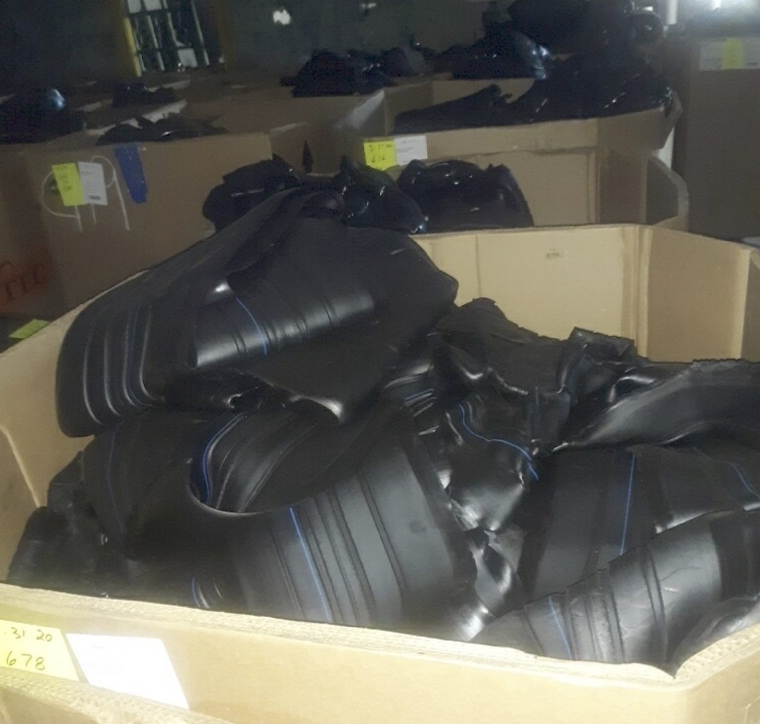 Tire tread compound off grade. Unvulcanized, uncured tread rubber.